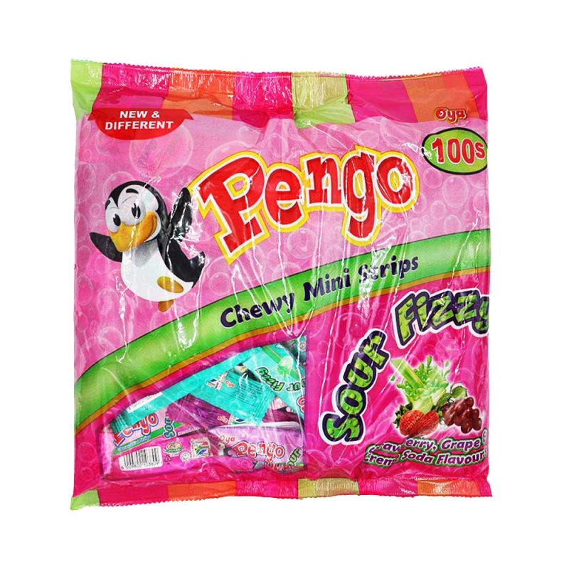 Pengo Mini Sour Fizzy (100's) - Strawberry, Grape & Creme Soda | Sweets ...