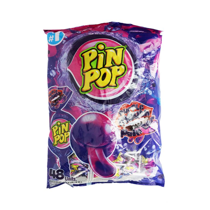Pin Pop Lollipop (48's) - Purple Mouth Painter | Sweets Online